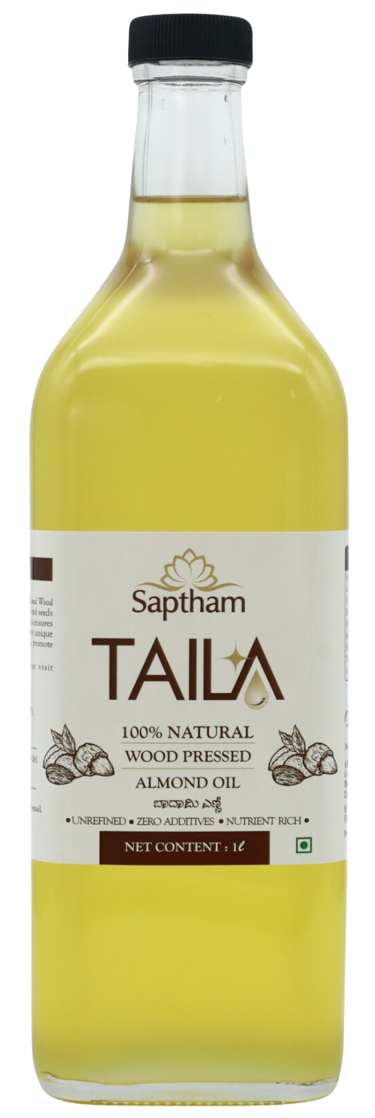 Cold Pressed Almond Oil - Saptham Taila - 100% Pure Organic Oil
