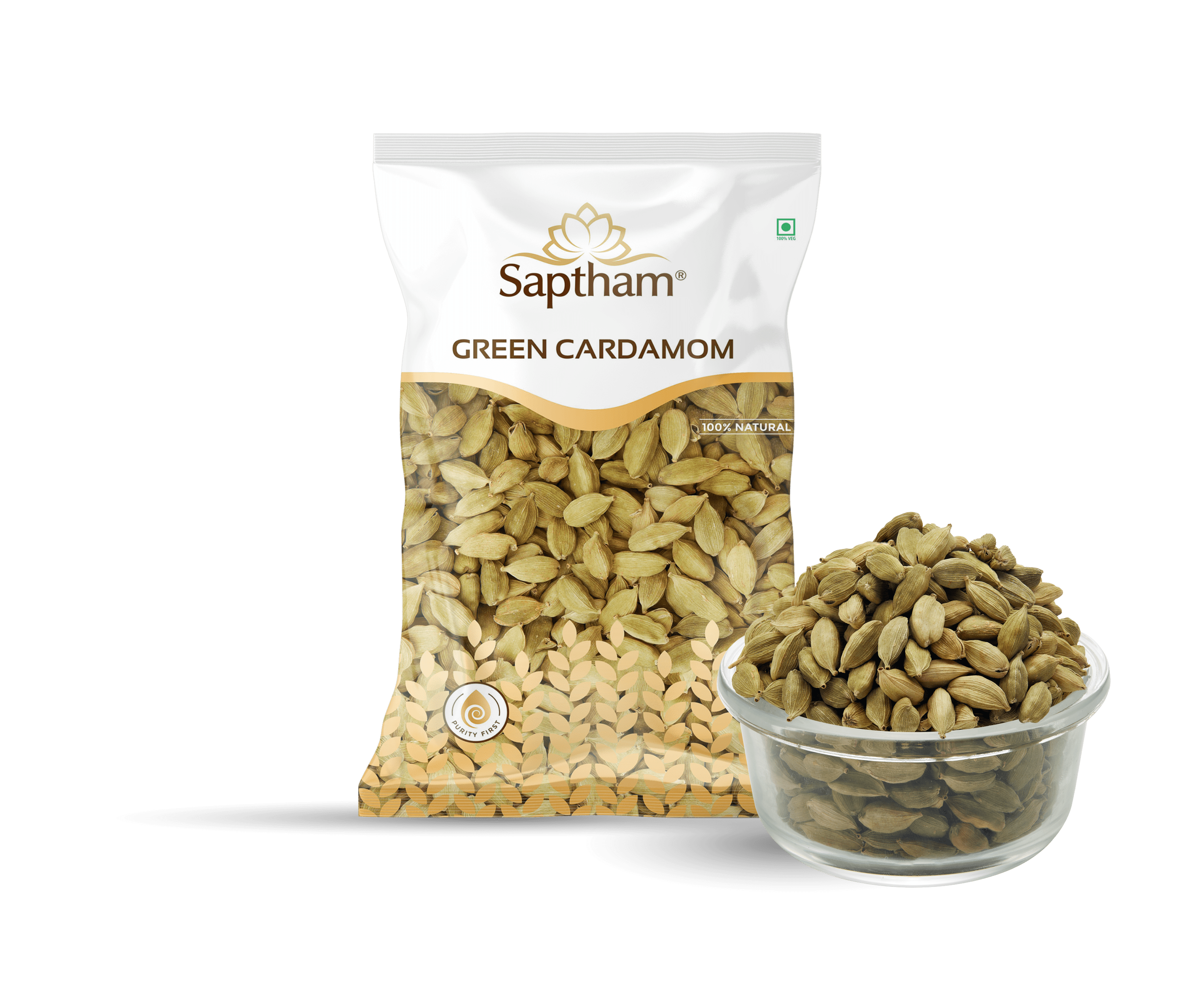 Buy Green Cardamom - Elaichi - Authentic Spices at Saptham